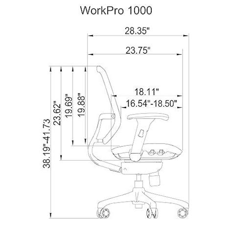 Workpro® 1000 Series Ergonomic Meshmesh Mid Back Task Office Chair