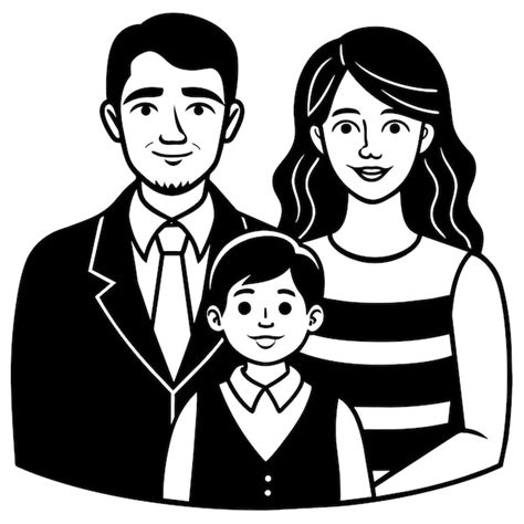 Padre E Hijos Aislados Sobre Un Fondo Blanco Vector Premium