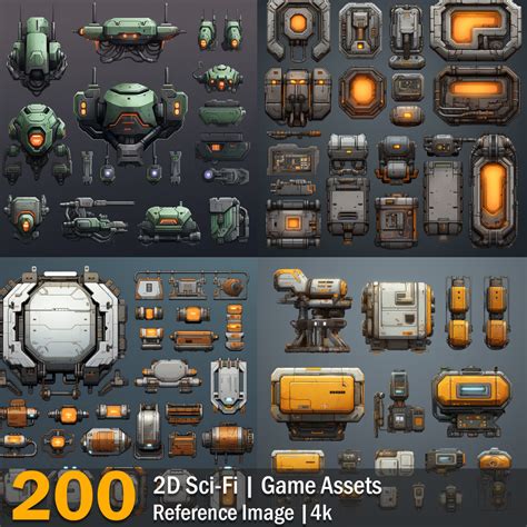 2d Sci Fi Game Assets And Reference Images