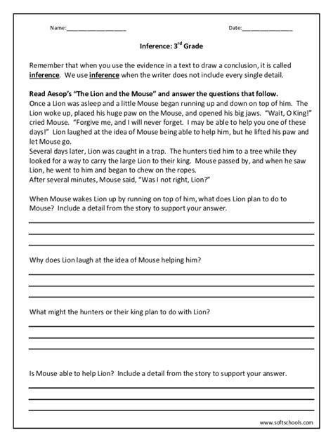 Fillable Online Inference 3 Grade Remember That When You Use The