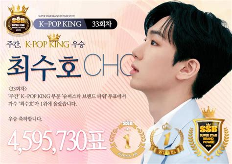 최수호 33회차 K Pop 킹 부문 슈퍼스타 브랜드 파워 투표 1위 슈퍼스타 투표 결과 이수현 기자 톱스타뉴스