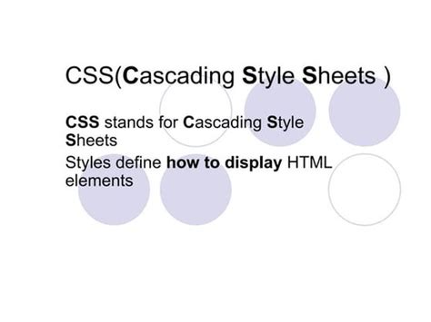 Introduction To Cascading Style Sheets Css Ppt