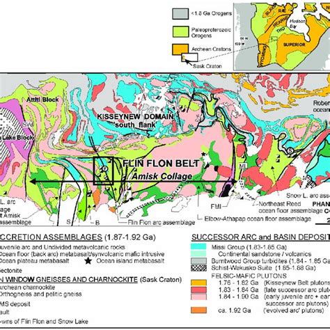 Geological Map Of The Flin Flon Mining Camp Generalized After 18