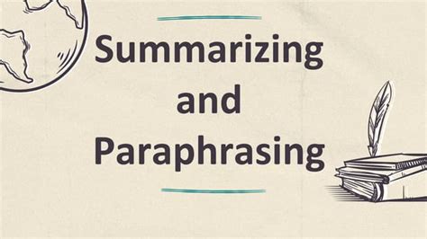 Summarizing And Paraphrasingpdf