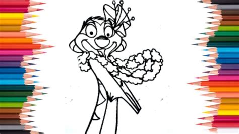 Timon And Pumbaa Coloring Pages Hula