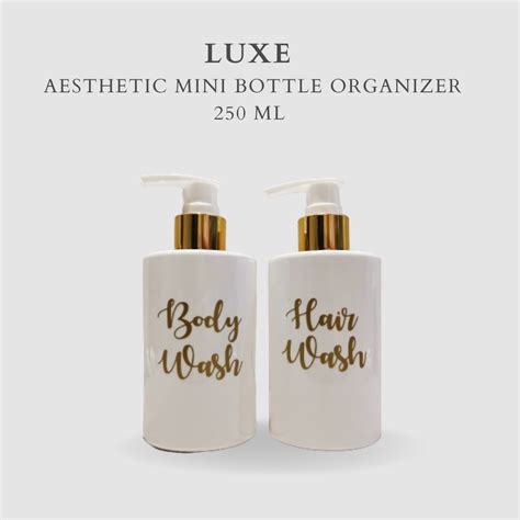 Jual Premium Luxe Botol Mini Putih Label Gold 250 Ml Aesthetic Bottle