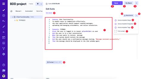 Bdd Test Case Editor Testomatio