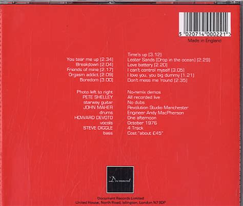 Buzzcocks Times Up Uk Promo Cd Album Cdlp 633170