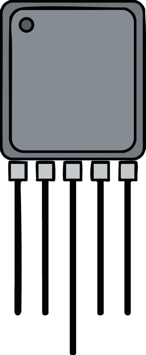 Electronic Component Transistor With Five Wire Connections Simple Gray