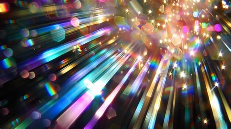 Featuring Iridescent Light Rays Blurred Black Background Premium Ai