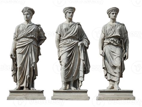 Three Classical Female Statues Of Antiquity 52655328 Png
