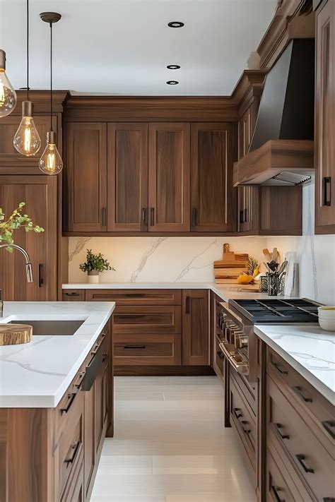 Walnut Cabinets With Gold Hardware Light Brown Kitchen Cabinets With