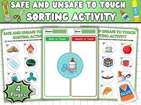 Safe And Unsafe Touch Activities Free Worksheets Printable
