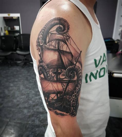 95 Best Pirate Ship Tattoo Designs And Meanings 2019
