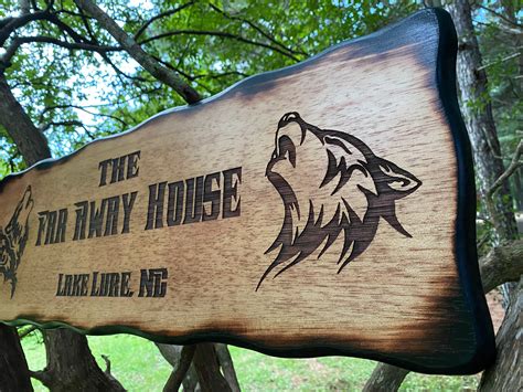 Rustic Western Wolf Custom Decor Personalized Outdoor Wood Sign