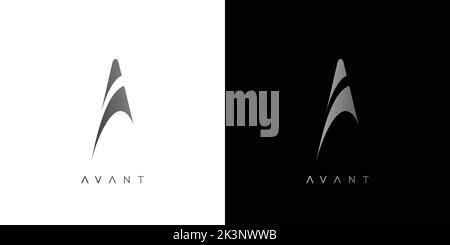 A Vector Of Avant Logo Over A Black And White Background Stock Vector
