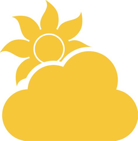 Sun Cloud Icon Vector Simple Element Illustration Summer Concept