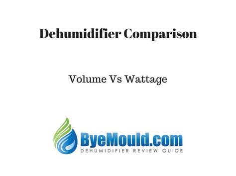 Dehumidifier Comparison Pdf