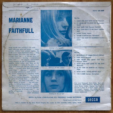 Marianne Faithfull Self Titled Suffragette Records