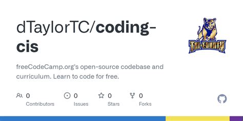 Github Dtaylortccoding Cis S Open Source Codebase