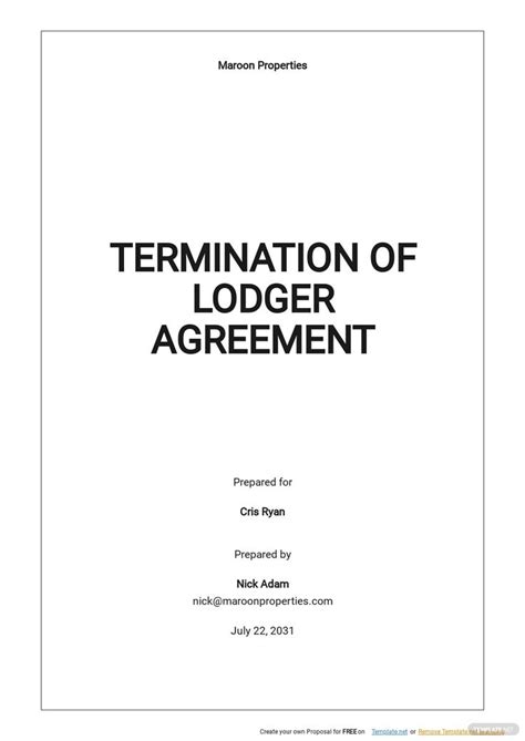 Free Basic Lodger Agreement Template Templates Rental Agreement Templates Agenda Template