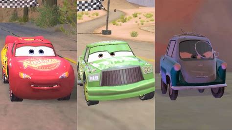 Lightning Mcqueen Vs Chick Hicks And Professor Z In Disney Pixar Cars 1