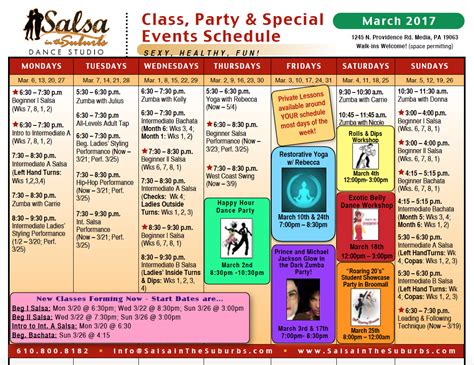 Group Class Start Dates And Schedule