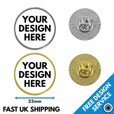 22mm Metal Lapel Pin Badges • Metal Print Personalised Round Button