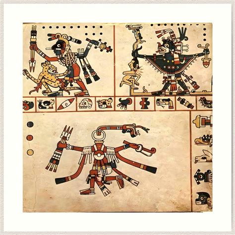 Aztec Codex Art Print Aztec Art Mexican Culture Art Art Prints