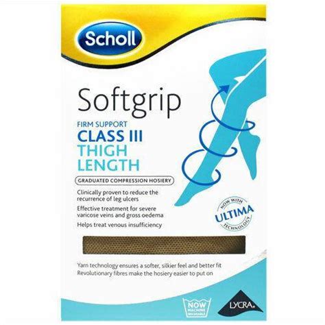 Scholl Softgrip Ultima Class 3 Open Toe Thigh Length Stockings Medium Natural