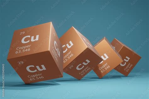 3d Illustration Of Copper Chemical Element Of The Periodic Table