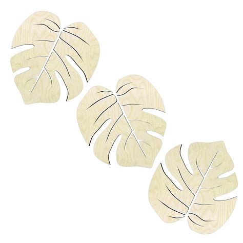 3 Pack Of 6 Inch Tropical Monstera Leaf Cutout Swiss