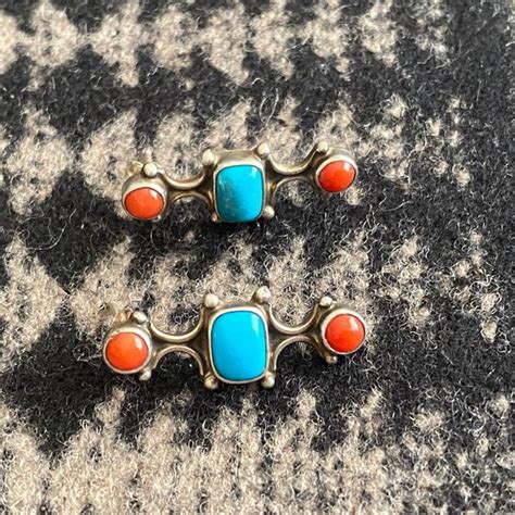 Coral And Turquoise Earrings Etsy
