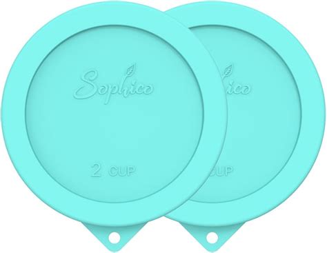 Sophico 2 Cup Round Silicone Storage Cover Lids Replacement For Anchor Hocking And