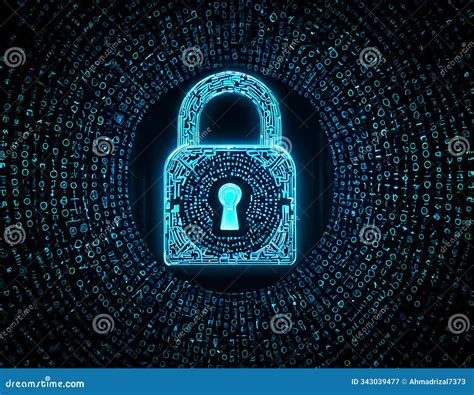 Futuristic Digital Lock Symbolizing Cybersecurity and Data Protection Stock Image - Image of ...