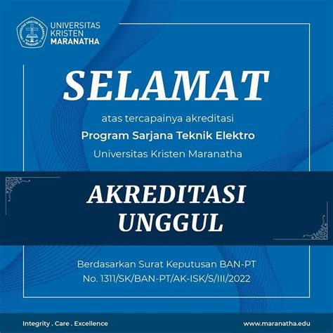 Teknik Elektro Peroleh Akreditasi Unggul Maranatha News