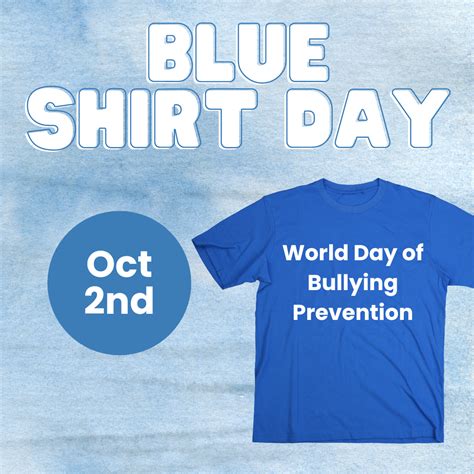 Blue Shirt Day World Bullying Prevention Day Counseling Adventures