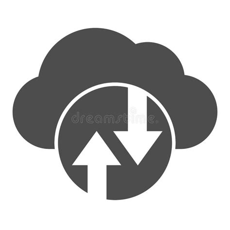 Cloud Computing Solid Icon Cloud Hosting Vector Illustration Isolated