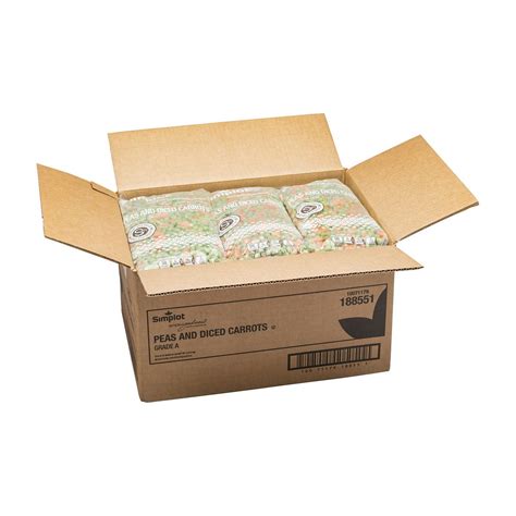 Simplot Simple Goodness Classic Vegetables Peas And Diced Carrots 25 Pound Each 12 Per Case