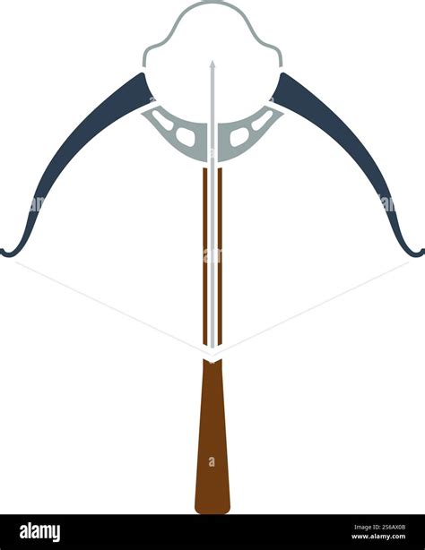 Icon Of Crossbow Flat Color Design Vector Illustration Stock Vector