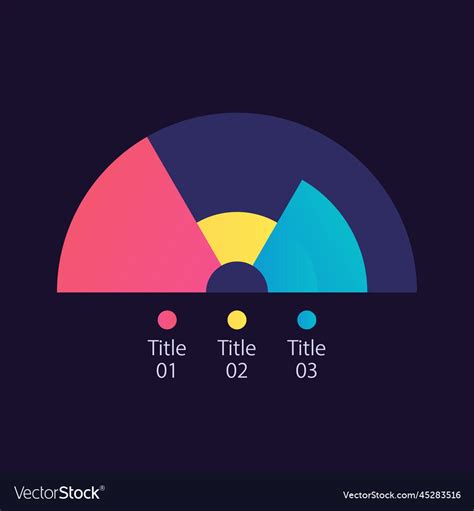 Arch Infographic Chart Design Template For Dark Vector Image