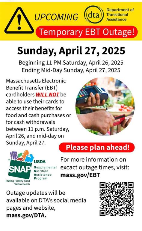 Plan Ahead Massachusetts Dta Announces Coming Ebt Outages New