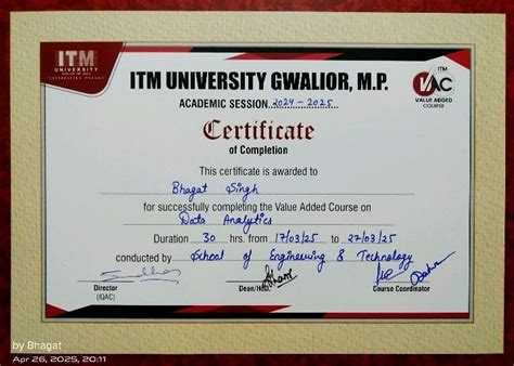 Dataanalytics Itmuniversity Skilldevelopment Lifelonglearning… Bhagat Singh