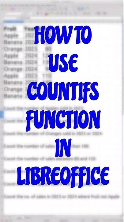 how to use countifs function in libreoffice libreoffice linux