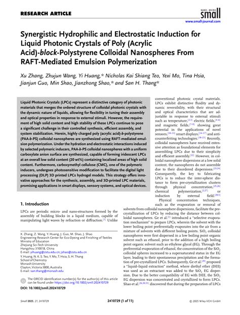 Synergistic Hydrophilic And Electrostatic Induction For Liquid Photonic Crystals Of Poly