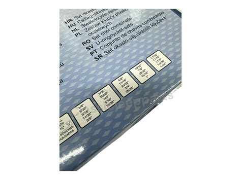 Combination Spanner Set Inch Sizes