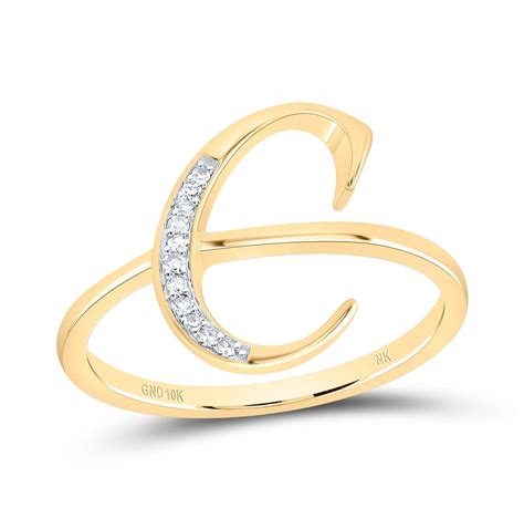 10kt Yellow Gold 120 Cttw Diamond Initial C Ladies Wedding