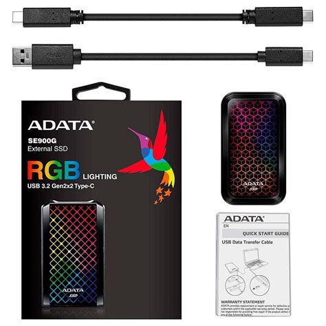 SSD Externo 1TB Adata SE900G com Painel RGB USB 3.2 Tipo C - ASE800 ...