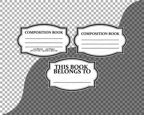 Composition Book Label Goodnotes Labels Journal Pattern Planner