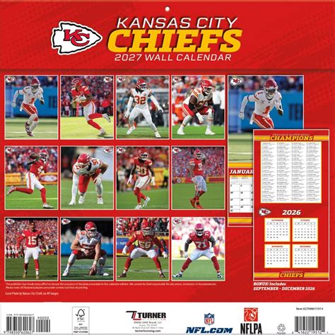 Nfl Kansas City Chiefs 2027 Wall Calendar